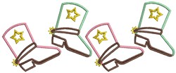 Cowboy Boots Border Outline Embroidery Design | EmbroideryDesigns.com