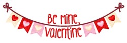 Be Mine Valentine Banner Embroidery Design | EmbroideryDesigns.com