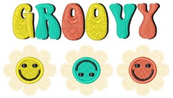 Groovy Daisies Embroidery Design | EmbroideryDesigns.com