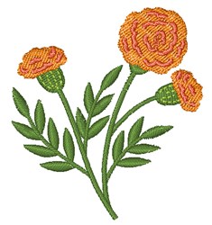 Marigold Flowers Embroidery Design | EmbroideryDesigns.com