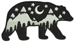 Black Bear Mountains Embroidery Design | EmbroideryDesigns.com
