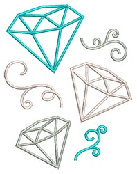 Diamonds Outline Embroidery Design | EmbroideryDesigns.com