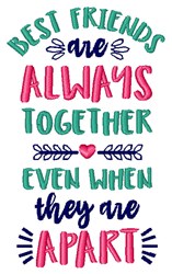 Best Friends Embroidery Design | EmbroideryDesigns.com
