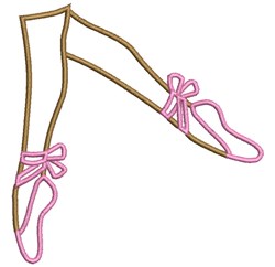 Ballerina Toe Point Outline Embroidery Design | EmbroideryDesigns.com