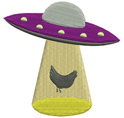 Flying Saucer & Chicken Embroidery Design | EmbroideryDesigns.com