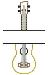 Name Split Guitar Outline Embroidery Design | EmbroideryDesigns.com