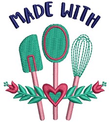 Love Kitchen Utensils Embroidery Design | EmbroideryDesigns.com