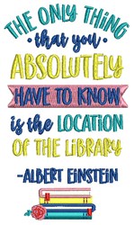 Library Location Einstein Embroidery Design | EmbroideryDesigns.com