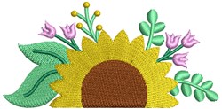 Sunflower Pocket Topper Embroidery Design | EmbroideryDesigns.com