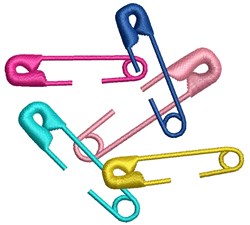 Colored Safety Pins Embroidery Design | EmbroideryDesigns.com