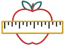 Apple Ruler Outline Embroidery Design | EmbroideryDesigns.com