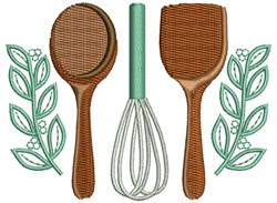 Spoon & Whisk Embroidery Design | EmbroideryDesigns.com