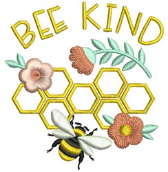 Bee Kind Embroidery Design | EmbroideryDesigns.com