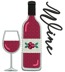 Red Wine Bottle Embroidery Design | EmbroideryDesigns.com