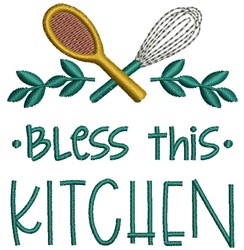Bless This Kitchen Embroidery Design | EmbroideryDesigns.com