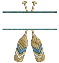 Rowing Oars Split Embroidery Design | EmbroideryDesigns.com
