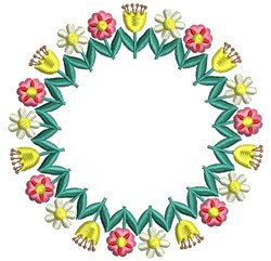 Flower Circle Embroidery Design | EmbroideryDesigns.com