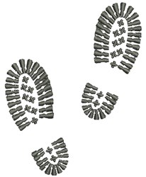 Hiking Boots Tracks Embroidery Design | EmbroideryDesigns.com