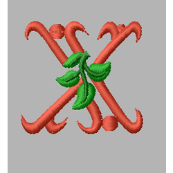 Victorian Letter X Embroidery Design | EmbroideryDesigns.com