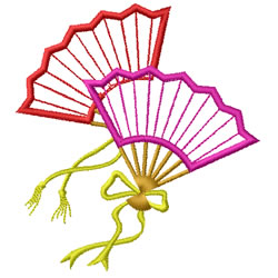 Asian Fan Embroidery Design | EmbroideryDesigns.com