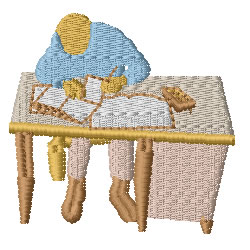 Office Worker Embroidery Design | EmbroideryDesigns.com