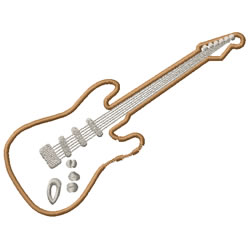 Guitar Embroidery Design | EmbroideryDesigns.com