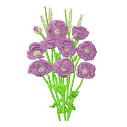 Purple Flowers Embroidery Design | EmbroideryDesigns.com