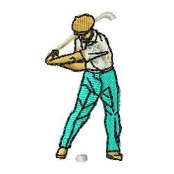 Golfer Embroidery Design | EmbroideryDesigns.com