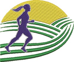 Female Runner Embroidery Design | EmbroideryDesigns.com