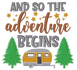 Adventure Begins Embroidery Design | EmbroideryDesigns.com