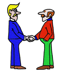 Free Handshake Embroidery Design | EmbroideryDesigns.com