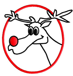 Rudolph Outline Embroidery Design | EmbroideryDesigns.com
