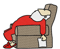 Tired Santa Embroidery Design | EmbroideryDesigns.com
