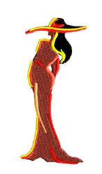 Elegant Lady Embroidery Design | EmbroideryDesigns.com