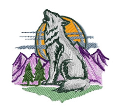 Howling Wolf Embroidery Design | EmbroideryDesigns.com