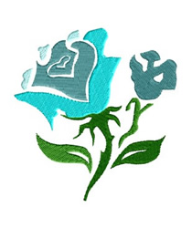 Blue Rose Embroidery Design | EmbroideryDesigns.com