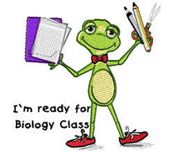 Free Ready For Biology Class Embroidery Design | EmbroideryDesigns.com