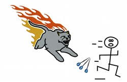 Free Cougar Chasing Stickman Embroidery Design | EmbroideryDesigns.com