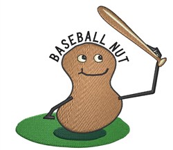 Baseball Nut Embroidery Design | EmbroideryDesigns.com