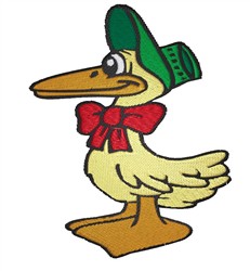 Free Duck in Bonnet Embroidery Design | EmbroideryDesigns.com