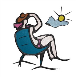 Sunbathing Embroidery Design | EmbroideryDesigns.com