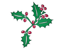 Holly Embroidery Design | EmbroideryDesigns.com