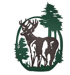 Deer Scene Embroidery Design | EmbroideryDesigns.com