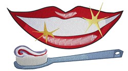 Mouth And Toothbrush Embroidery Design | EmbroideryDesigns.com