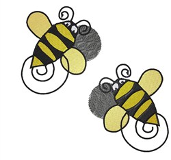 Bee Swirls Embroidery Design | EmbroideryDesigns.com