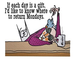 Return Mondays? Embroidery Design | EmbroideryDesigns.com
