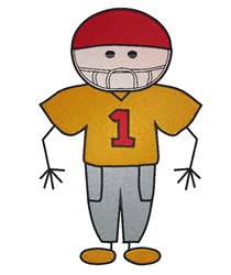 Free Football Player Stickboy Embroidery Design | EmbroideryDesigns.com