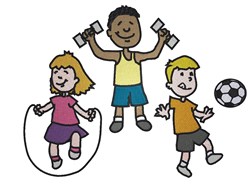 Kids Exercising Embroidery Design | EmbroideryDesigns.com