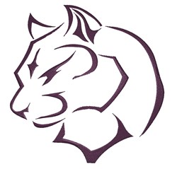 Wildcat Mascot Outline Embroidery Design | EmbroideryDesigns.com