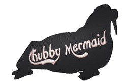 Walrus silhouette Chubby Mermaid Embroidery Design | EmbroideryDesigns.com